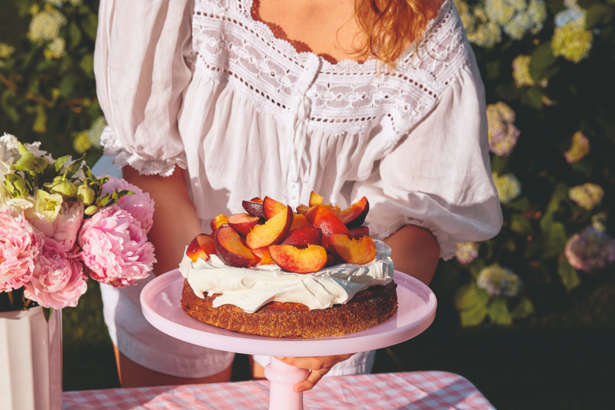 Meredith Hayden's Olive Oil Cake Peaches & Cream | Hip And Healthy